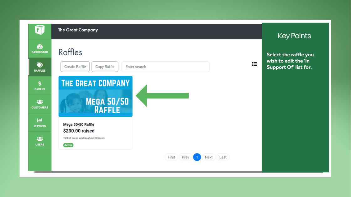 What is the 'In Support Of' feature and how do I use it?