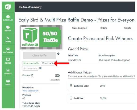 How to Edit Your Raffle