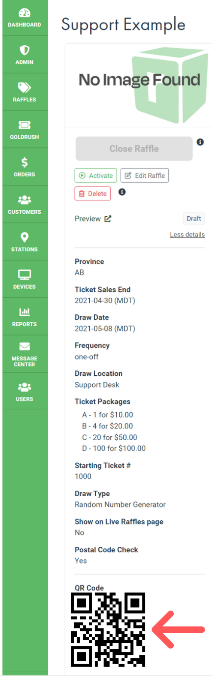 Where to Find Your Raffle QR Code